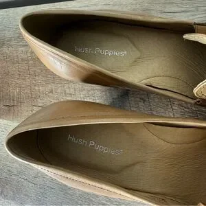 Hush Puppies | Shoes | Hush Puppies Tan Leather Block Heel Loafer Shoes ...